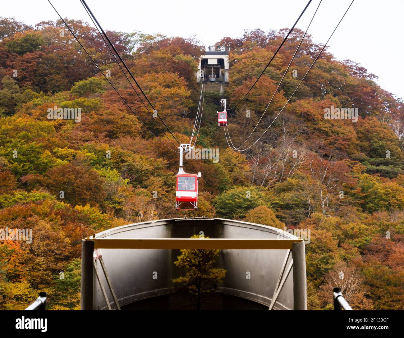 Nikko, Japan - October 23, 2016: Fall colors at Akechidaira ropeway in ...