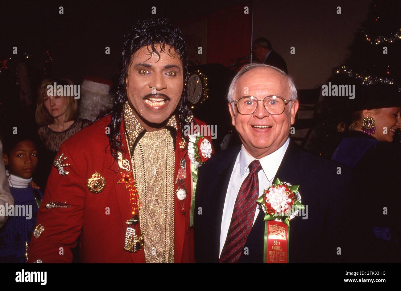 Little Richard and Johnny Grant at the 59th Annual Hollywood Christmas ...