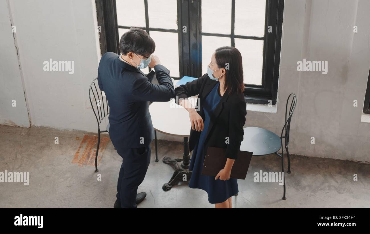 Businessman back view hand touch hi-res stock photography and images ...