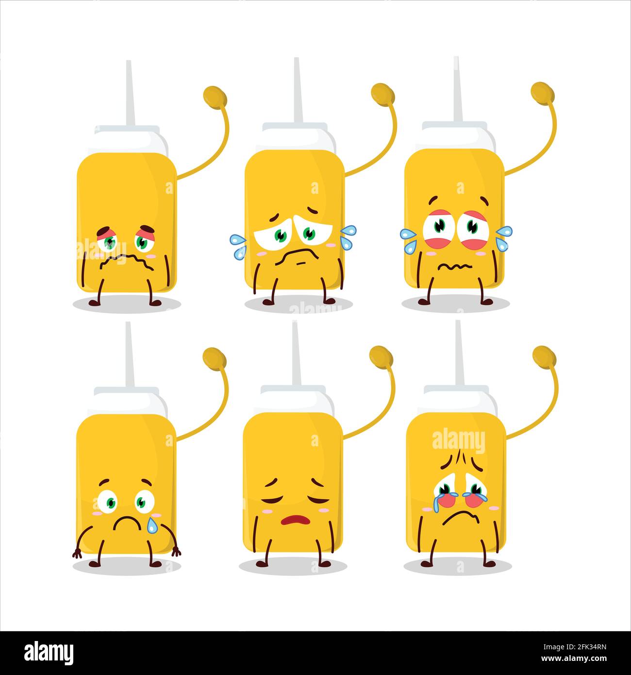 Sauce cartoon in character with sad expression. Vector illustration ...