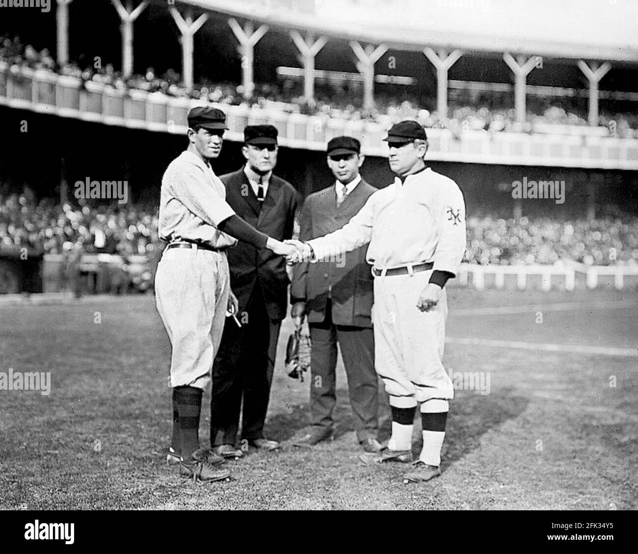 Hal Chase, New York Yankees and John McGraw, New York Giants, 1910 ...