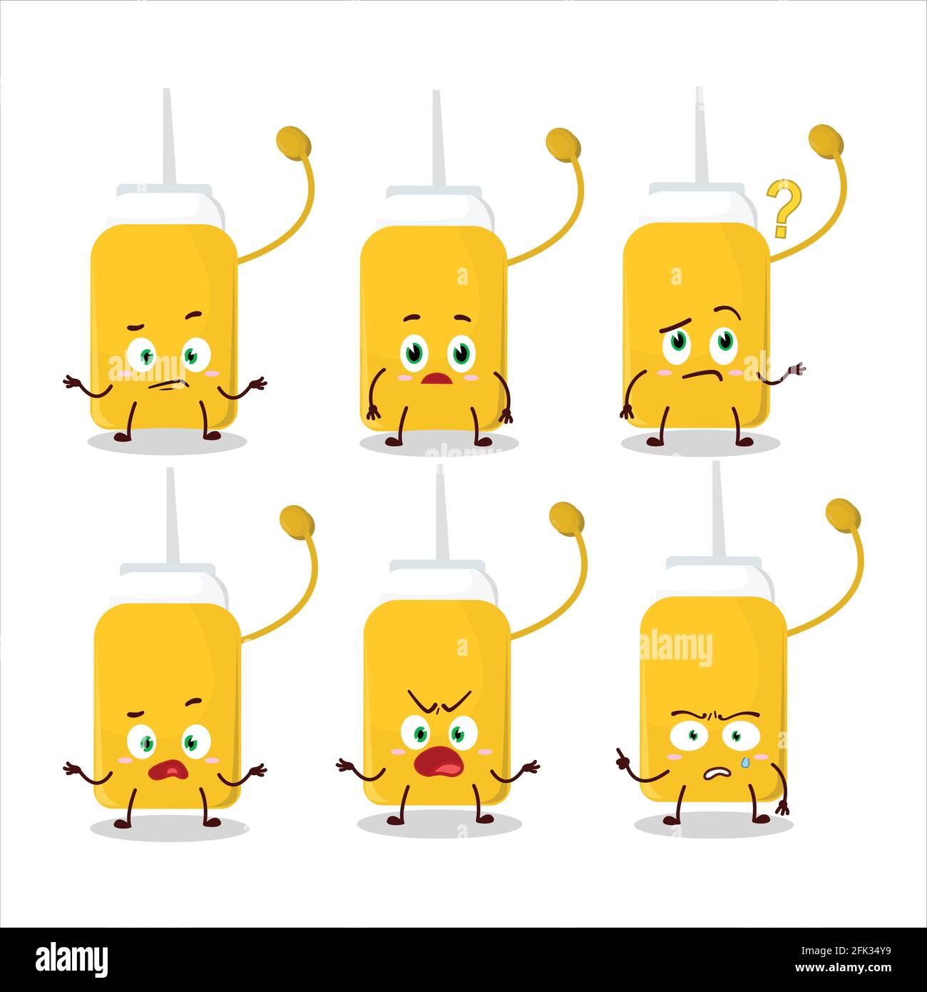 Cartoon character of sauce with what expression. Vector illustration ...
