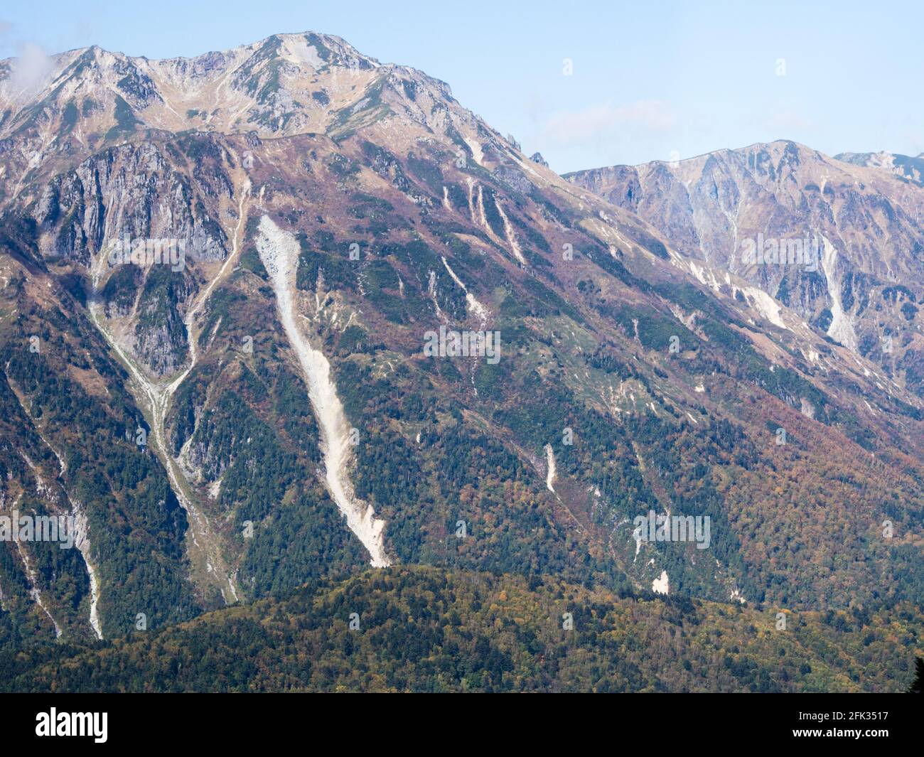 Early fall colors in Japanese Alps - view from Shin-Hotaka ropeway in ...