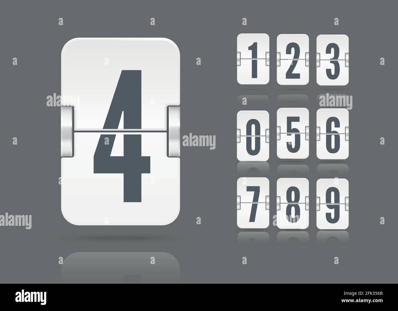 Vector template with flip scoreboard numbers and reflections floating ...