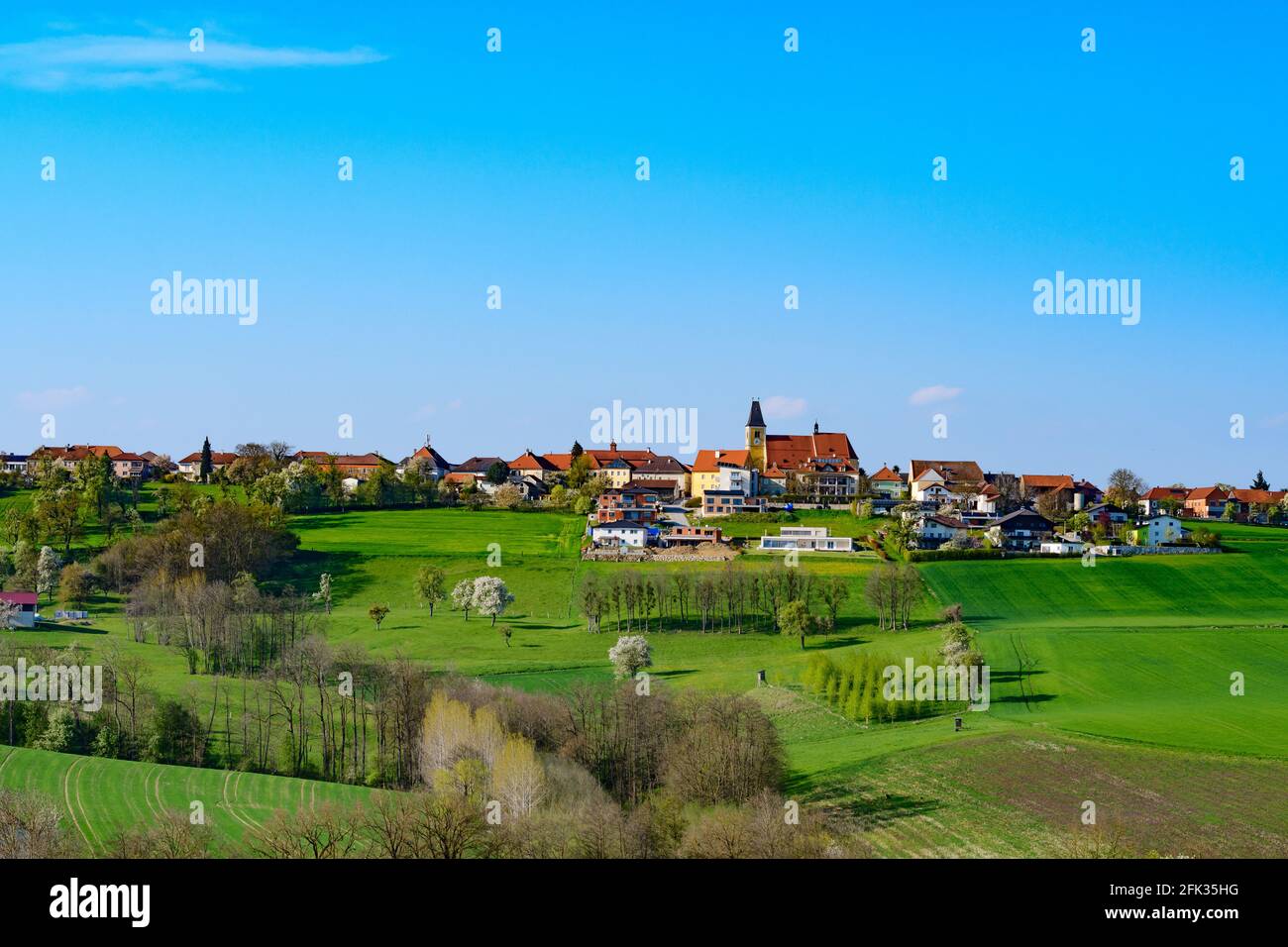 village view of strengberg in the lower austrian region mostviertel ...