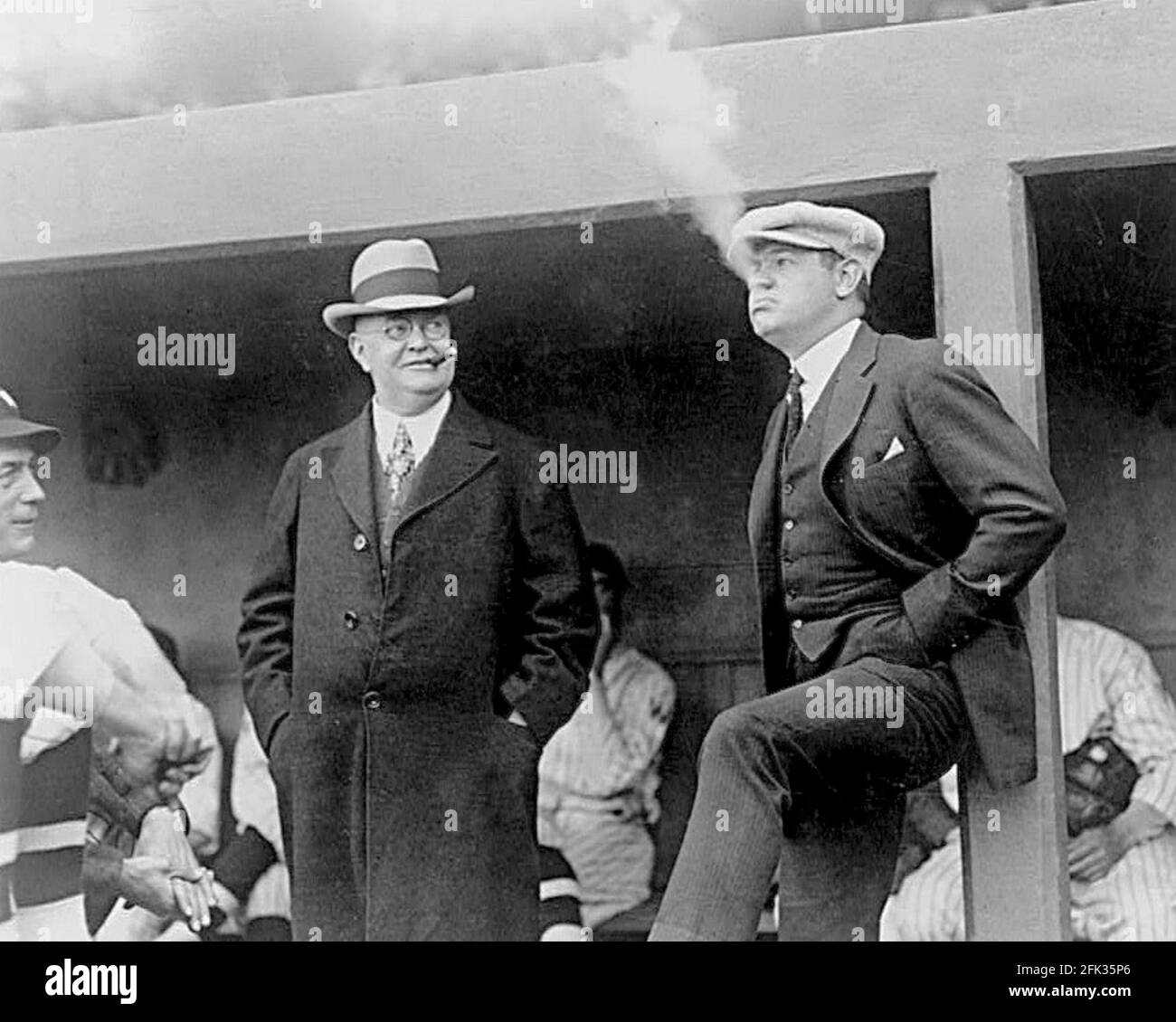 Ban Johnson & Babe Ruth, New York Yankees, Griffith Stadium, Washington ...