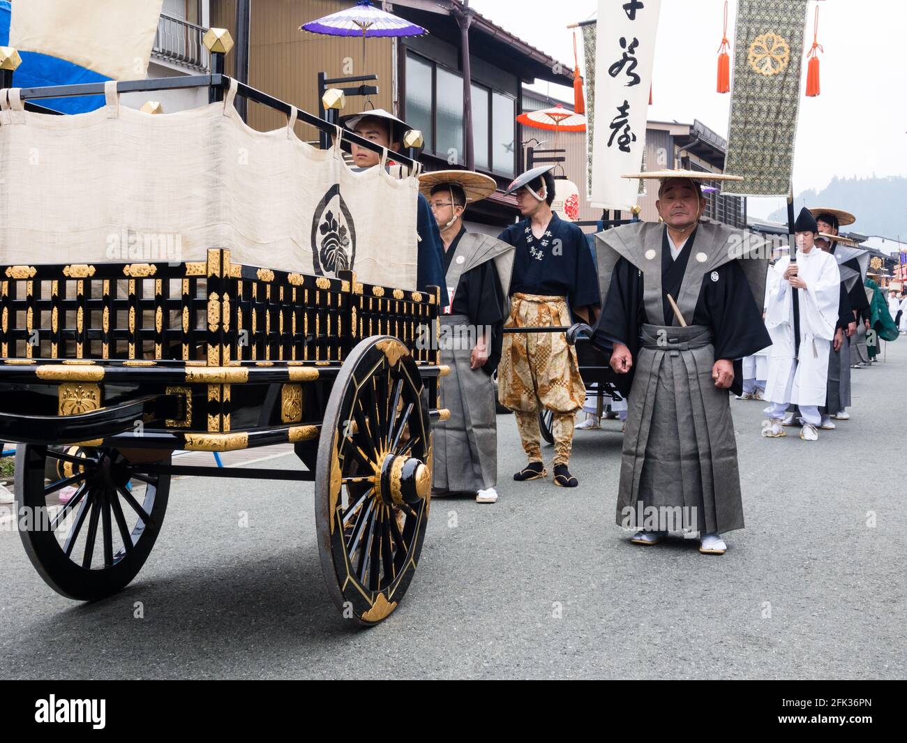 Takayama, Japan - October 10, 2015: Local men in traditional costumes ...