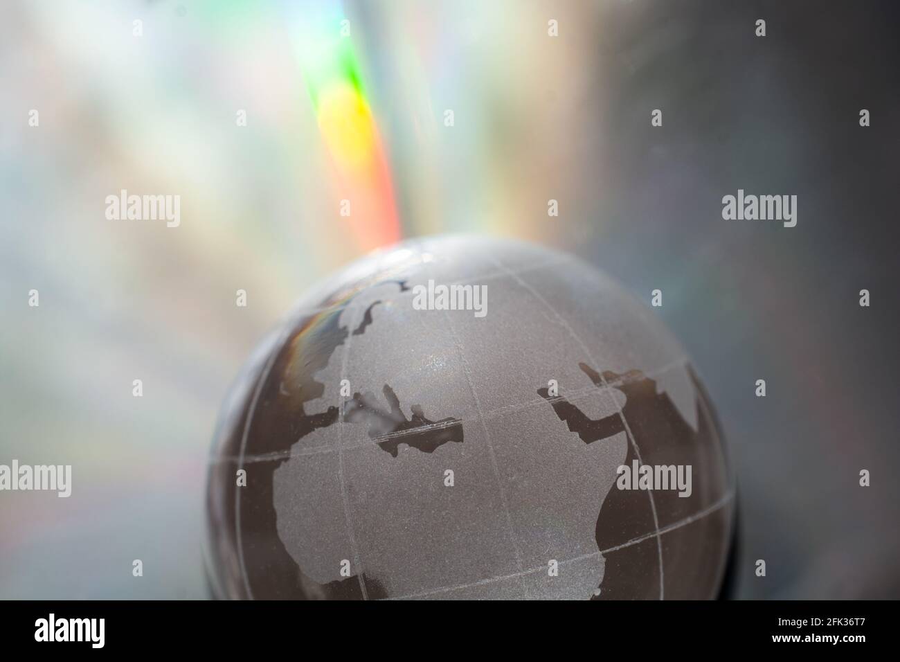 Glass globe for environment and conservation. Global business or ...