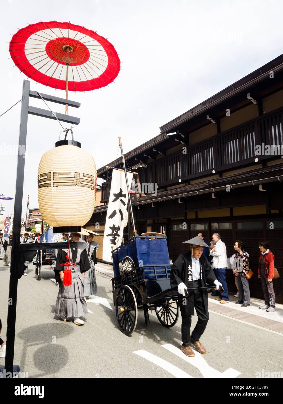 Takayama, Japan - October 10, 2015: Local men in traditional costumes ...