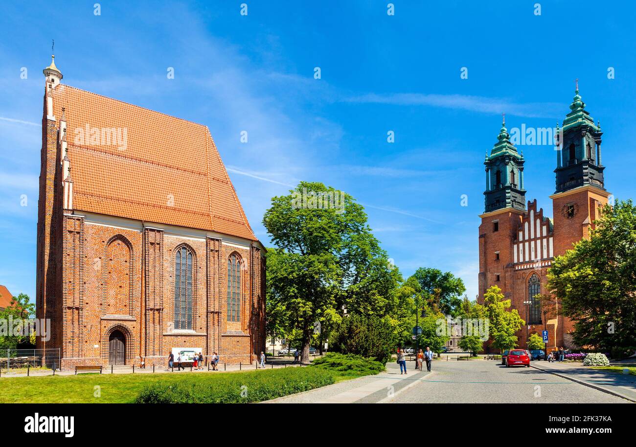 Poznan, Poland - June 6, 2015: Panoramic view of Ostrow Tumski island ...