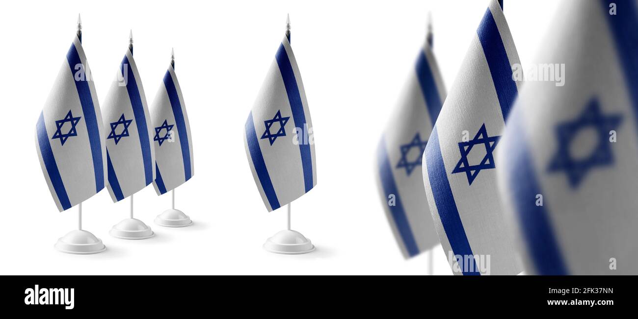Set of Israel national flags on a white background Stock Photo - Alamy