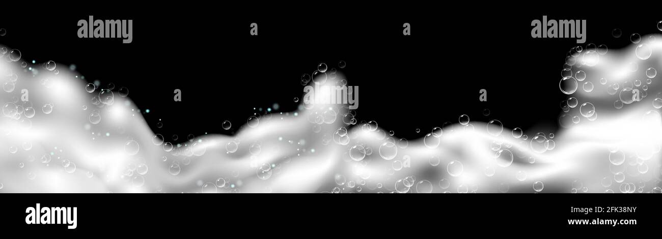 Realistic background with Soap foam. Bath laundry white bubbles ...