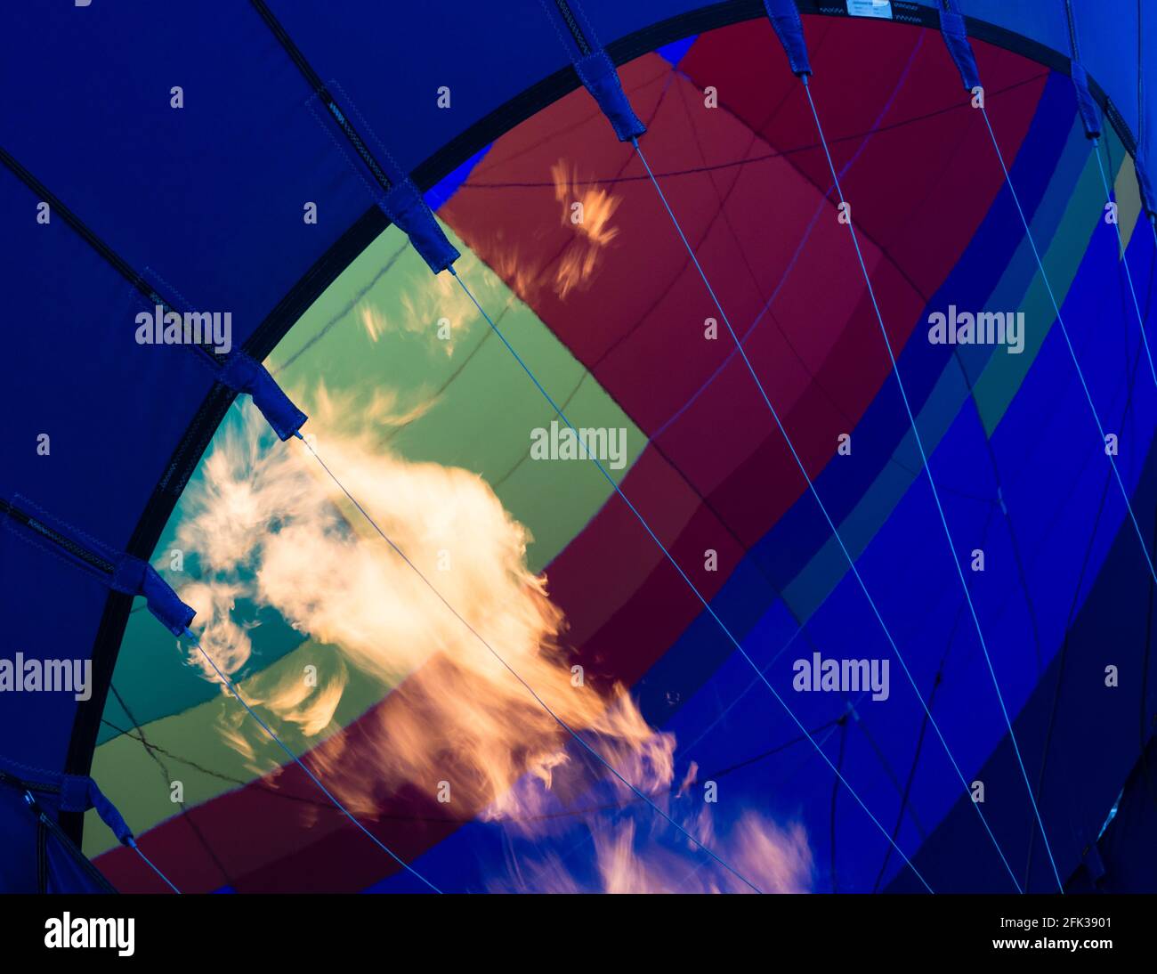 Fire burning in hot air balloon at Winthrop Balloon Festival ...