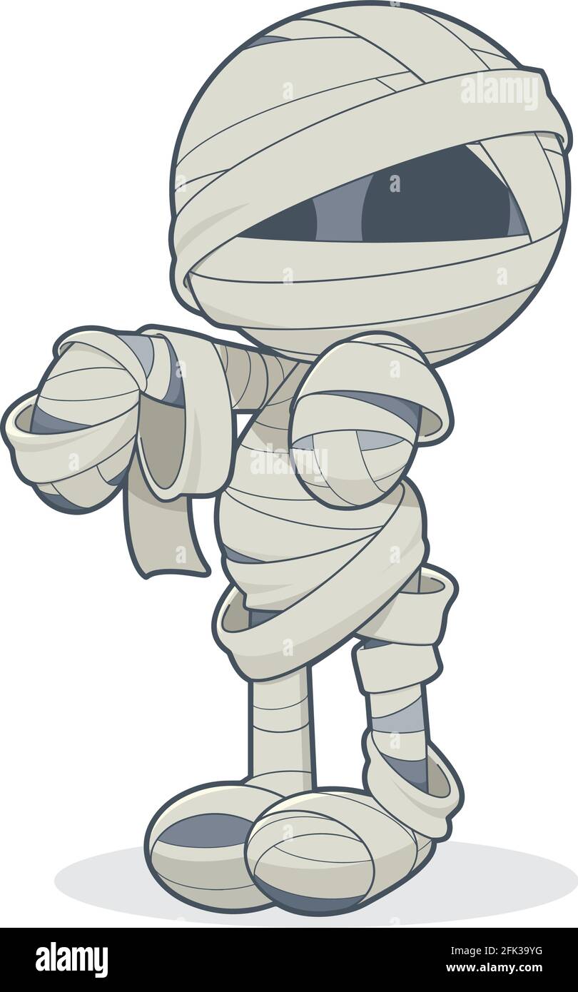 Standing Mummy Halloween Monster Cartoon Vector Illustration Stock ...