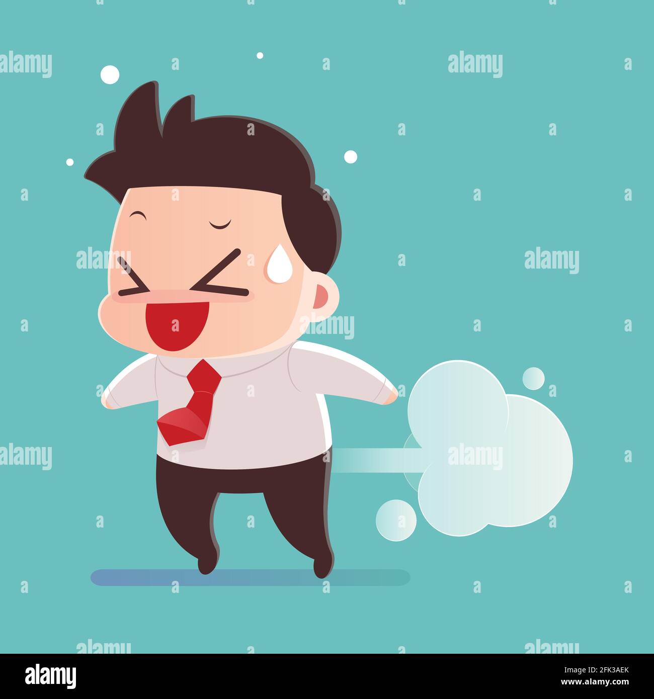 Cartoon Image Of A Businessman A Fart - Illustration And Vector Stock ...