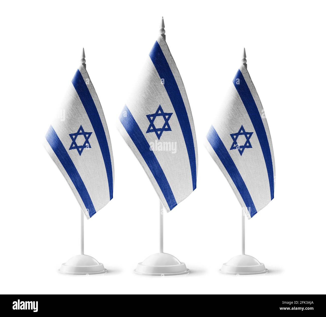 Small national flags of the Israel on a white background Stock Photo ...