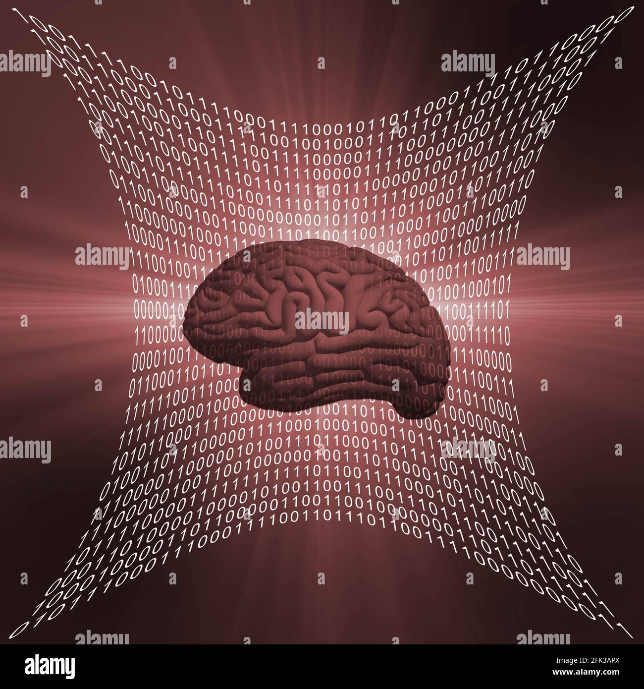 Abstract futuristic square graphic - shaped surface of white binary code on rose background ...