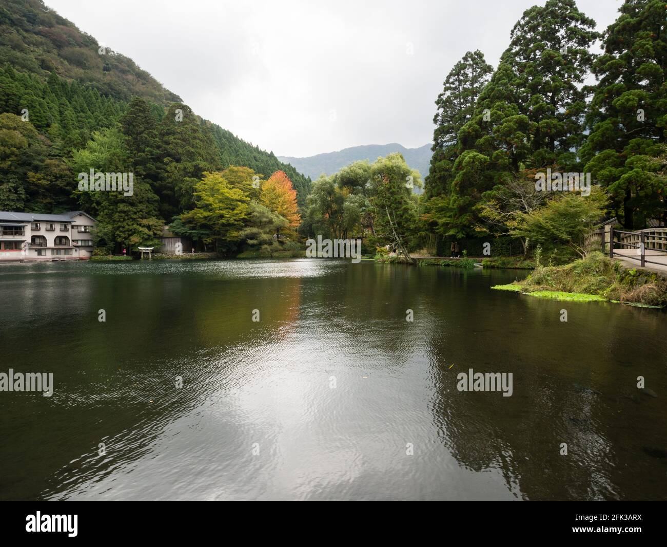 Lake Kinrinko in Yufuin, famous hot spring resort town in Oita ...