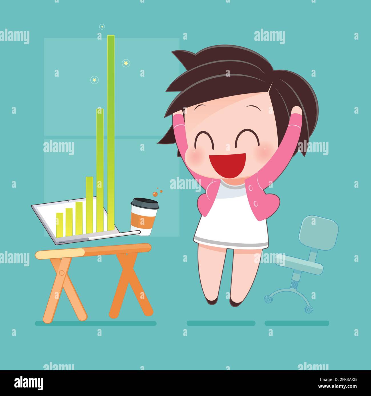 Woman, Office, Triumph, Winning And Mony Concept - Happy Businesswoman ...
