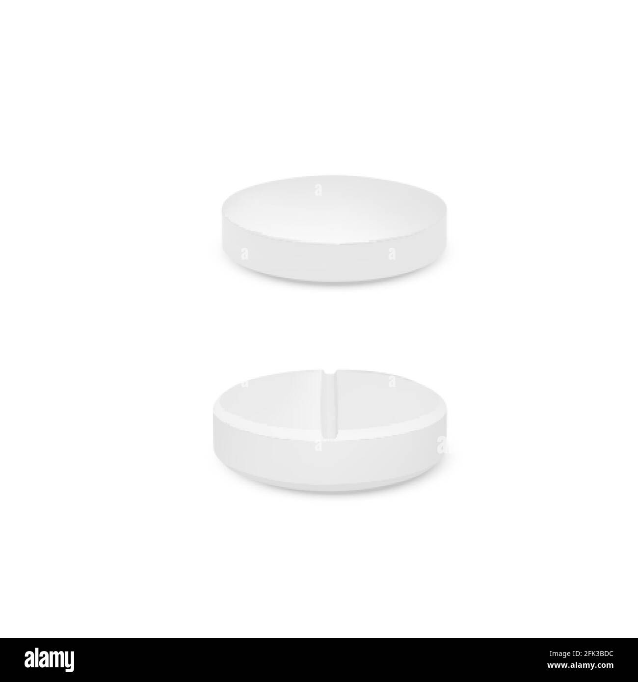 White pills. Realistic treatment tablets capsules. Medicine drugs or ...