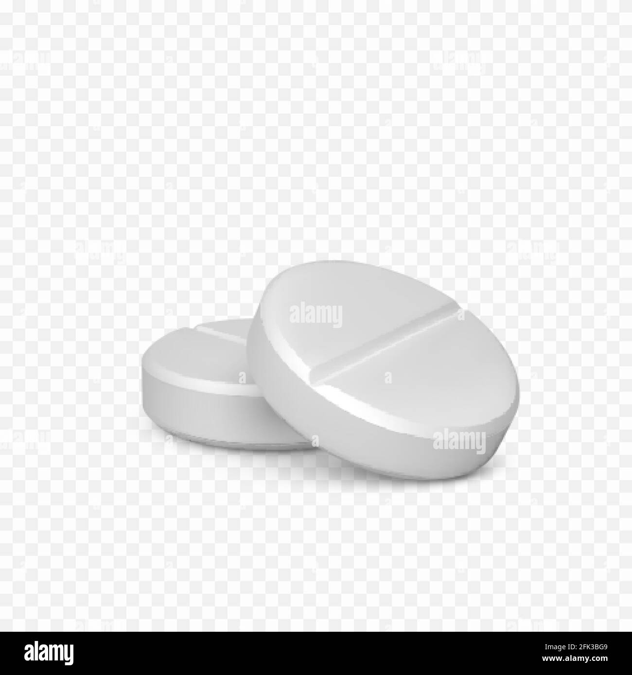 Couple of pills. Realistic white pills. Vitamins capsule on white ...