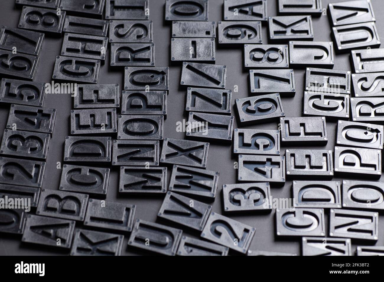 letterpress alphabet and numbers background Stock Photo - Alamy