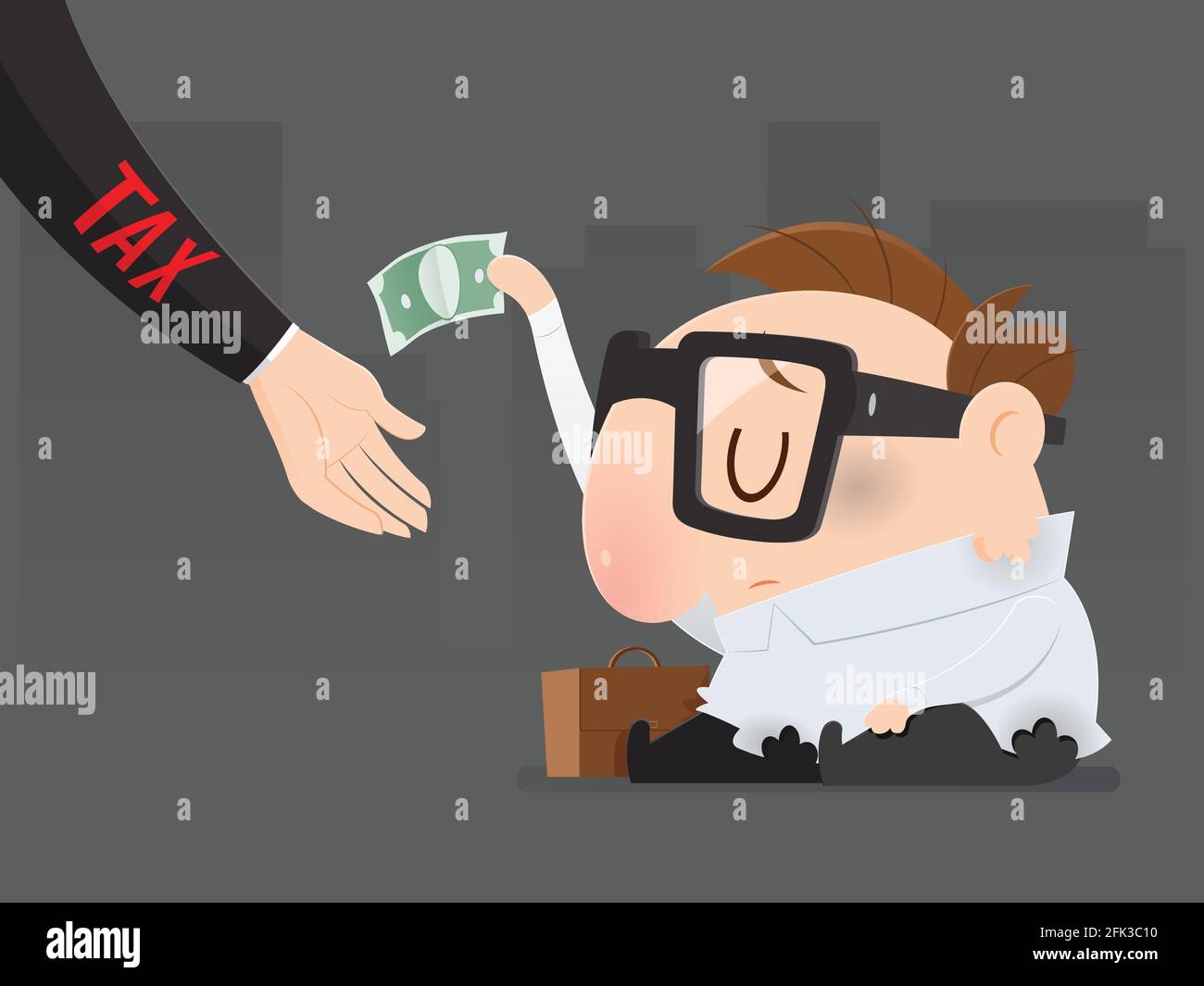 The poor man must pay taxes yet, Tax return, Vector illustration Stock ...