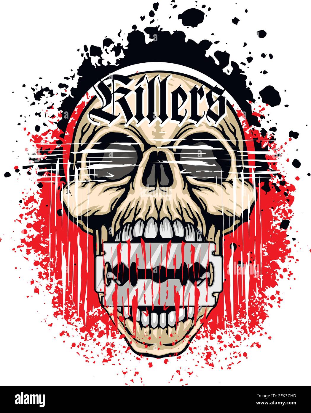 Gothic sign with skull, grunge vintage design t shirts Stock Vector ...