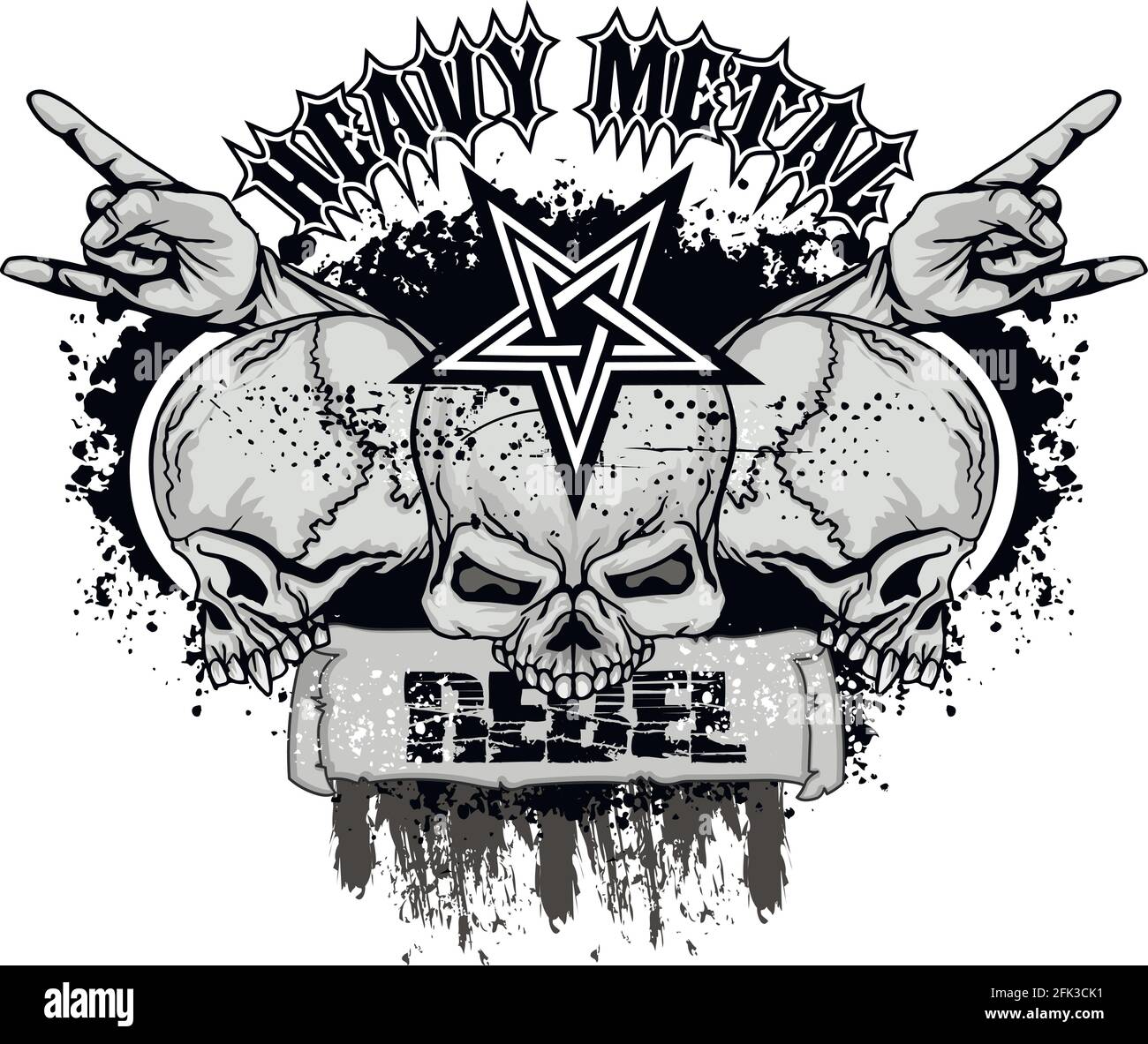 Gothic sign with skull, grunge vintage design t shirts Stock Vector ...