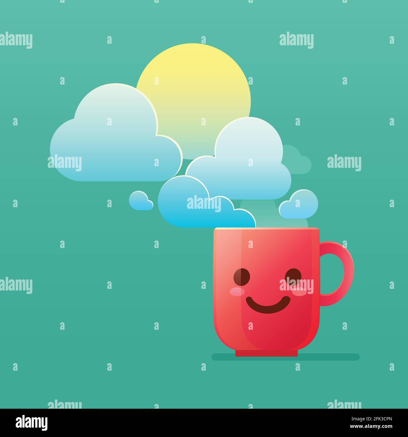 Coffee make me refresh in the morning on every workdays, Cartoon ...