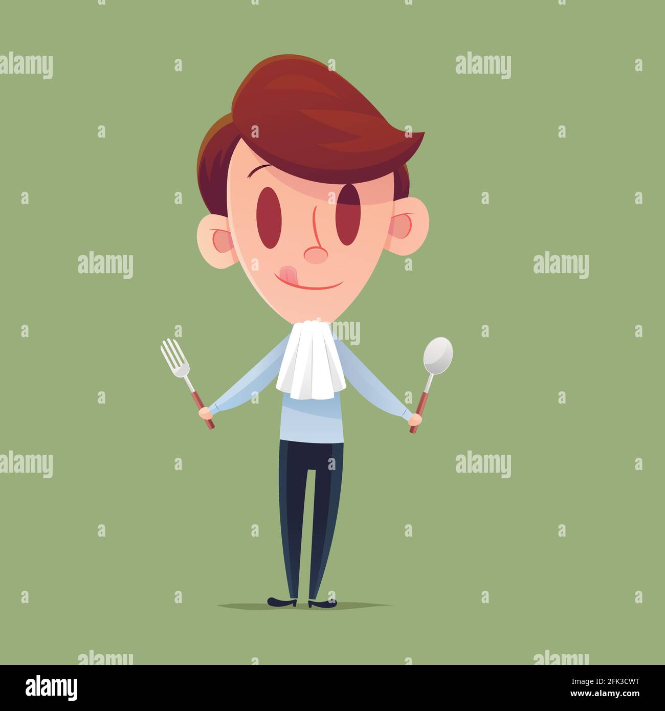 Cute cartoon eating as yummy, Food concept Stock Vector Image & Art - Alamy