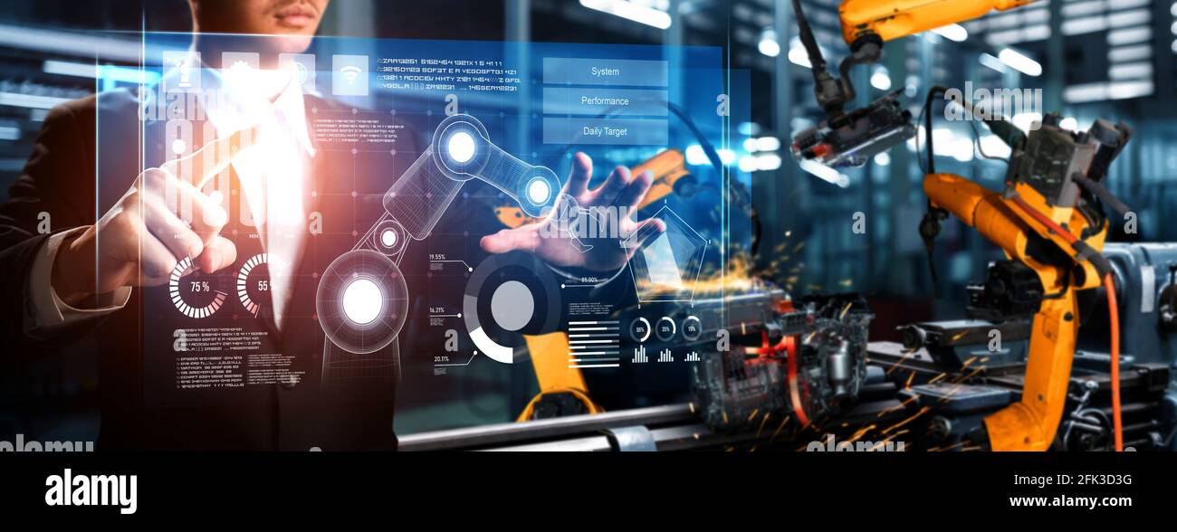 Advanced robot arm system for digital industry and factory robotic ...