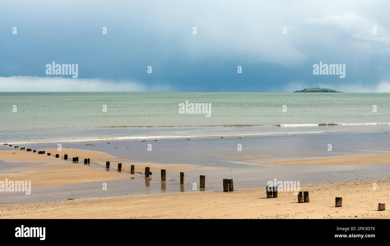 Open sea view over the Capel Island in the Scottish Sea as seen from ...