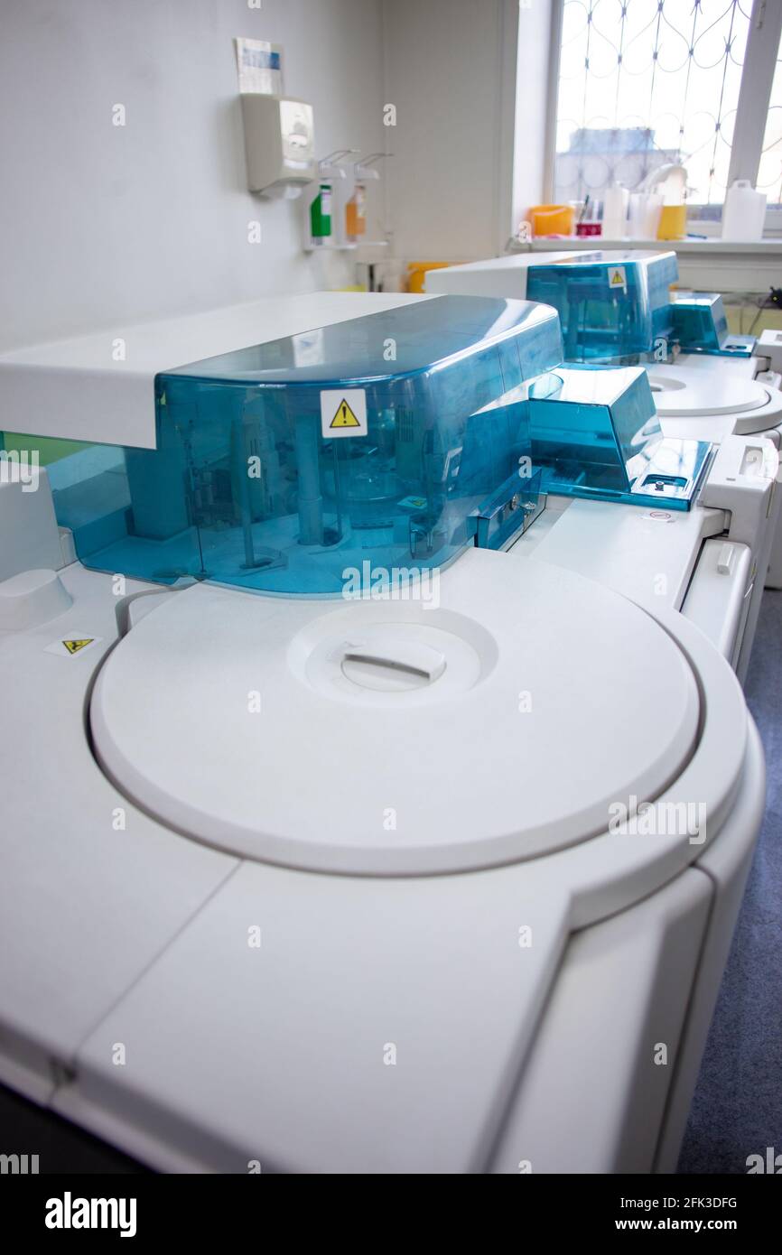 automatic technology in the medical clinic for tests Stock Photo - Alamy