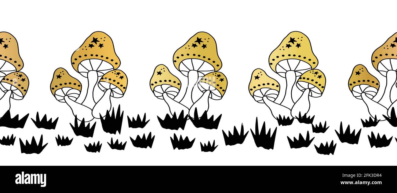 Golden fungi Stock Vector Images - Alamy