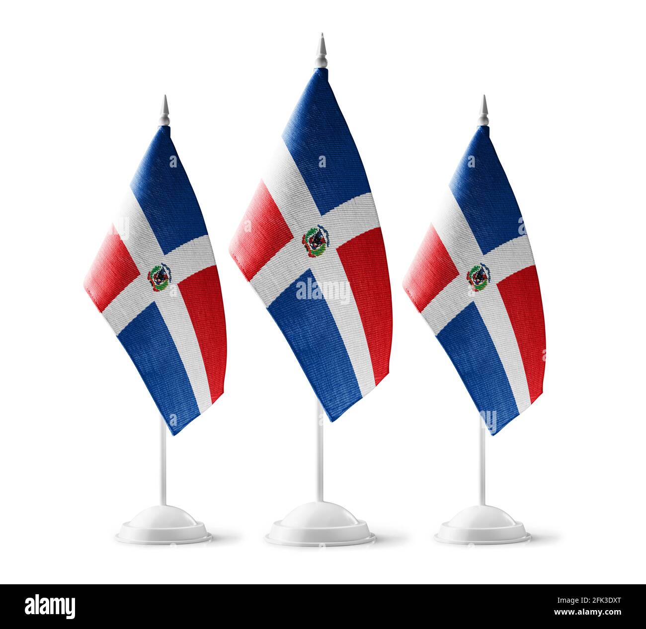 Small national flags of the Dominicana on a white background Stock ...
