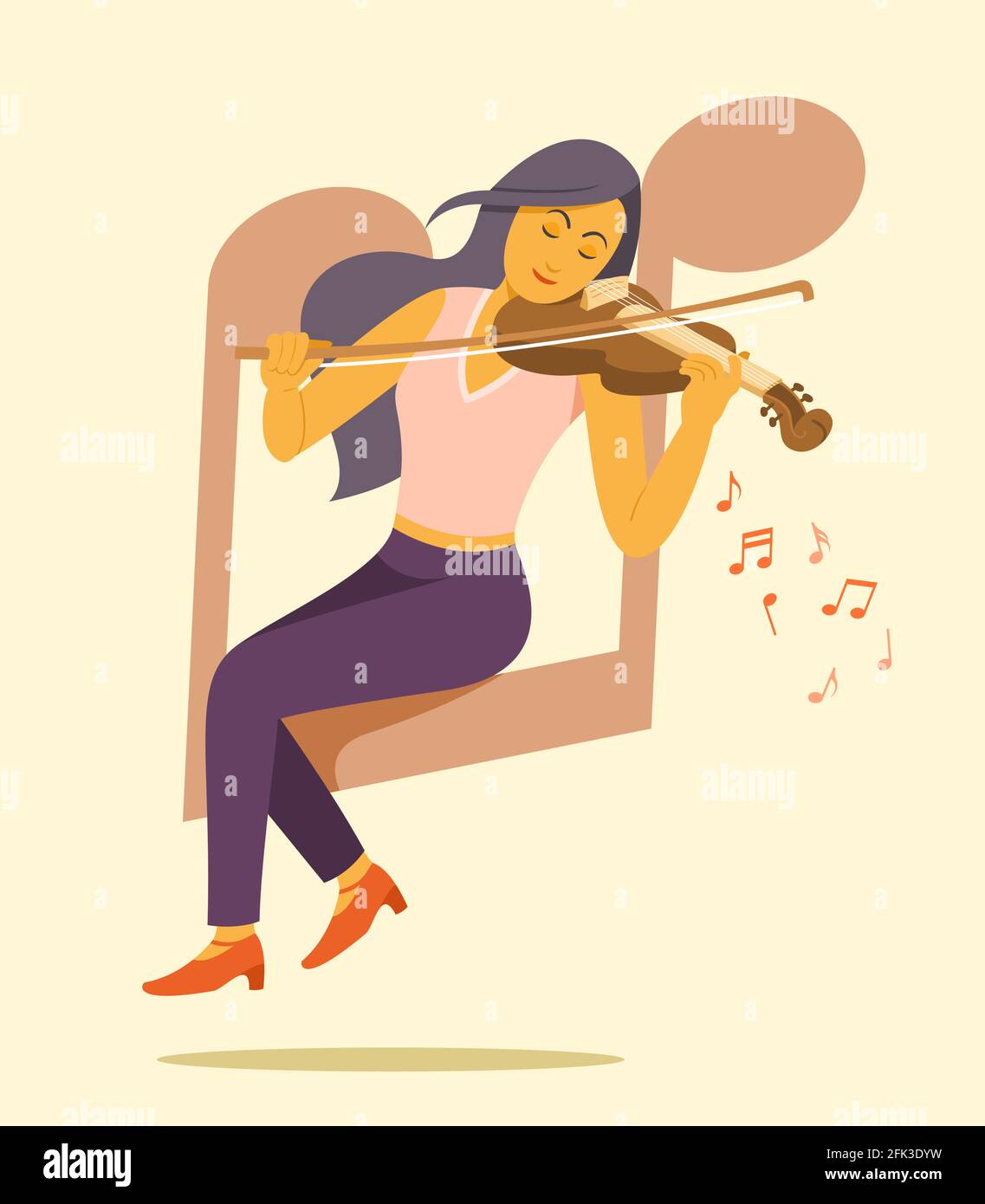Adult play violin Stock Vector Images - Alamy