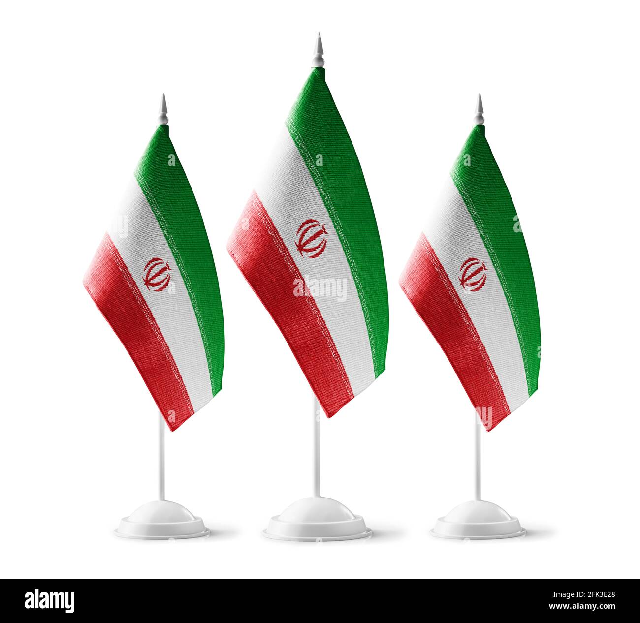 Small national flags of the Iran on a white background Stock Photo - Alamy