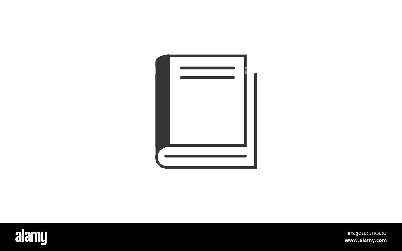 Vector Isolated Illustration of a Book. Black and White Book Icon Stock ...