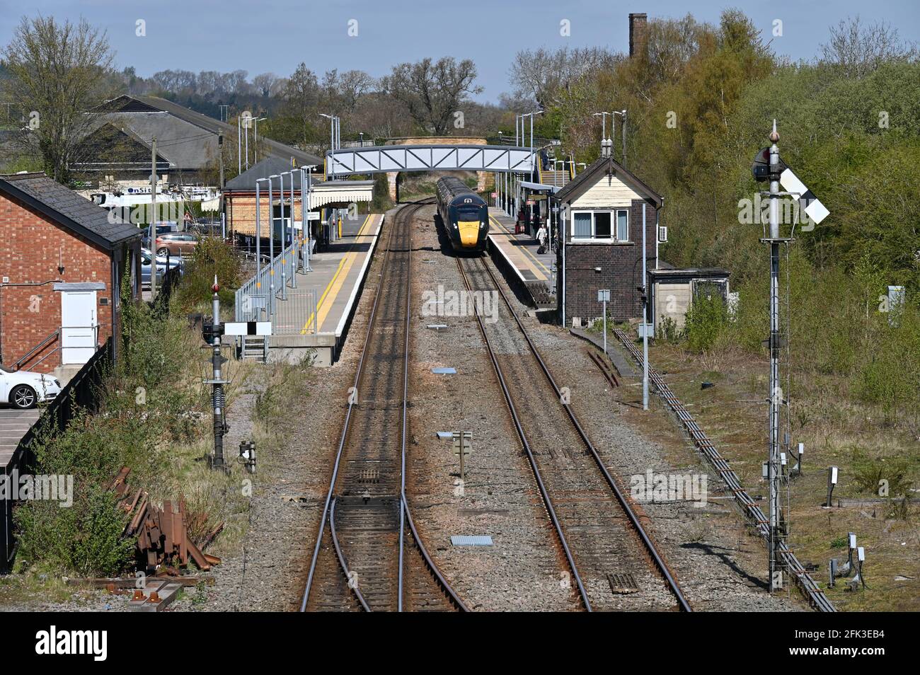A GWR Class 800 Hitachi turbo diesel trains departs towards London from ...