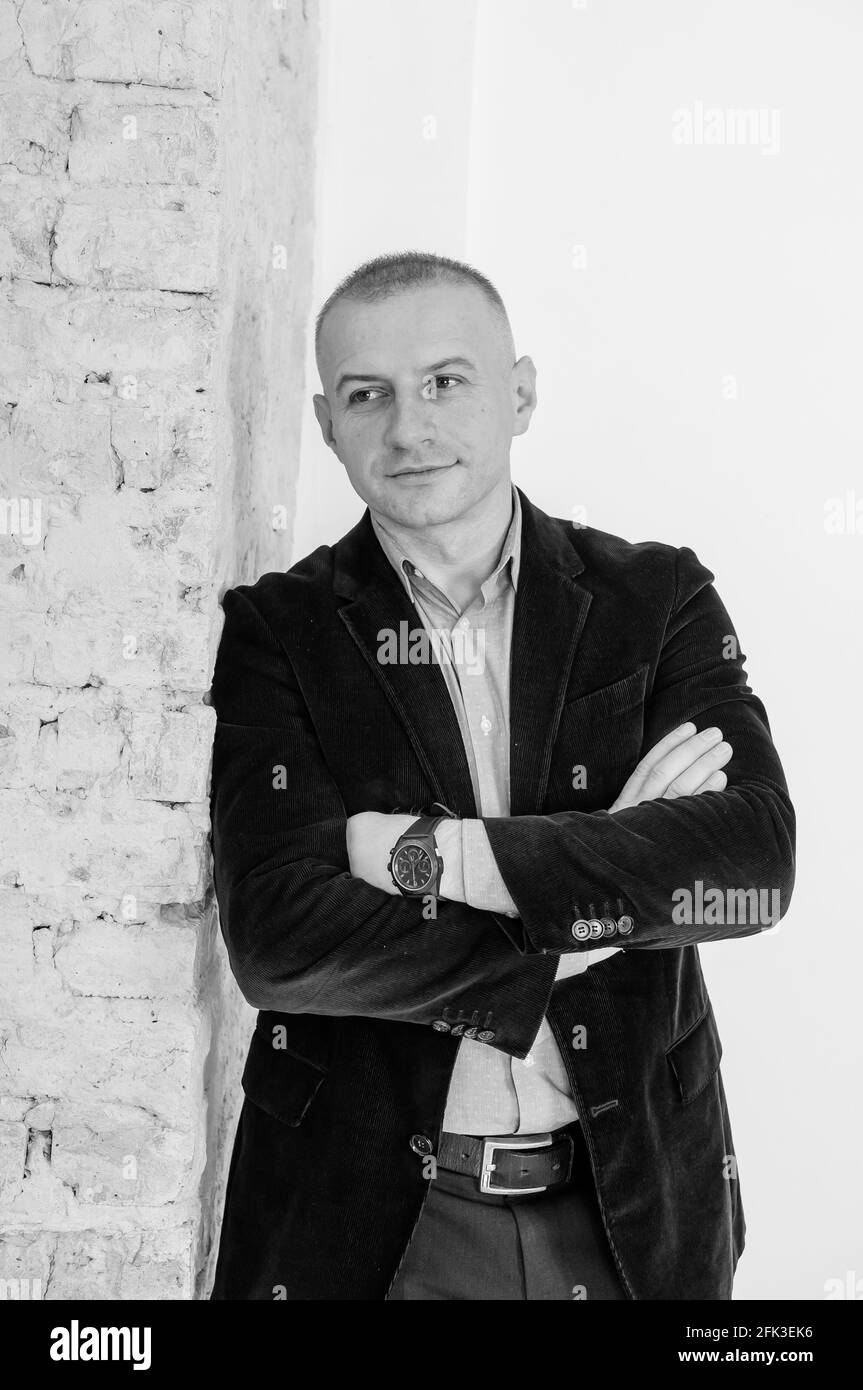 Men style suit shirt Black and White Stock Photos & Images - Alamy