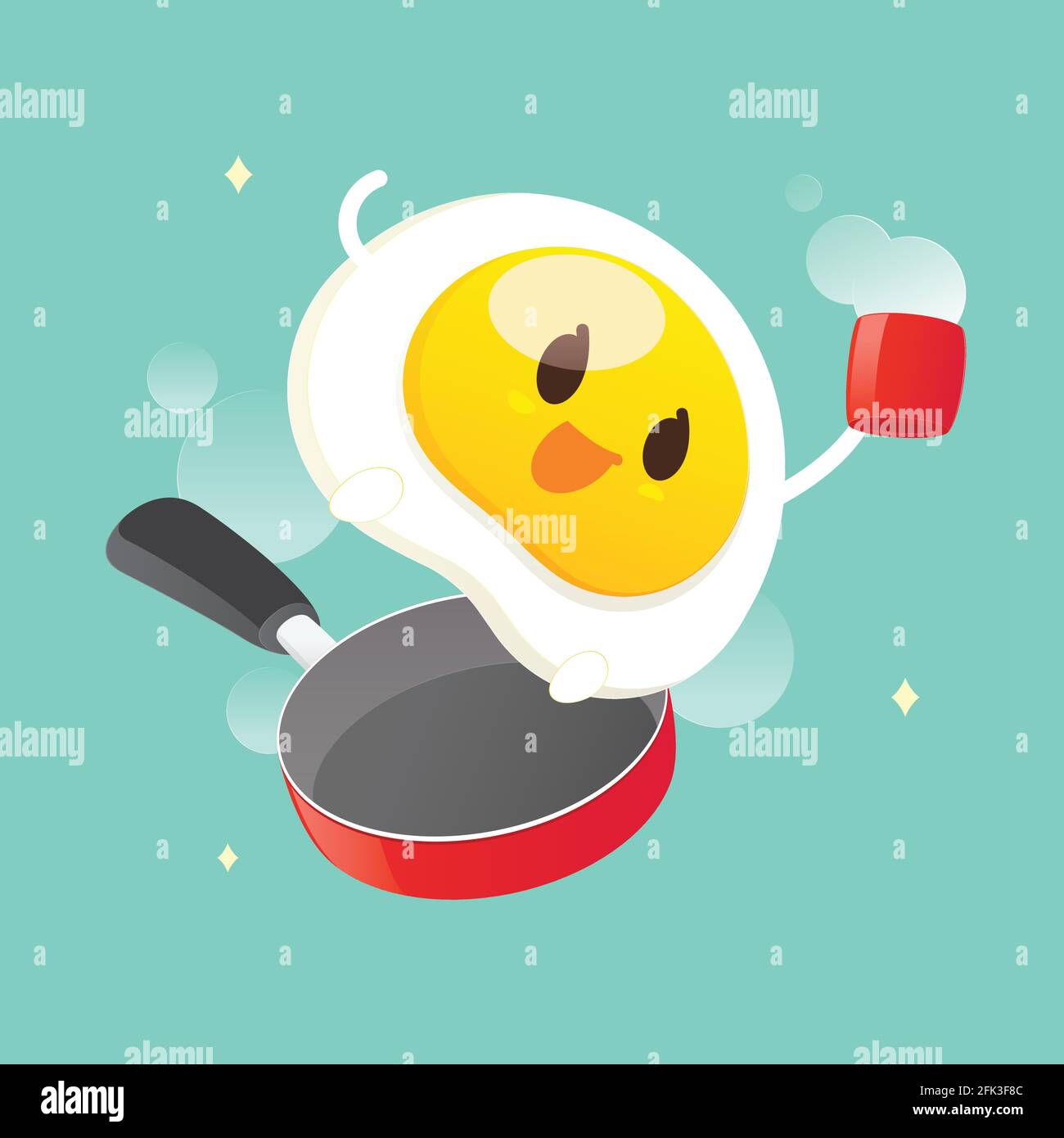 Good morning, Smile for sweet breakfast, Vector illustration Stock ...