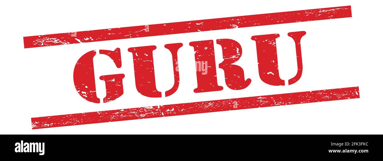 GURU text on red grungy vintage rubber stamp Stock Photo - Alamy