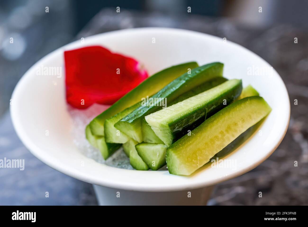A delicious appetizer, fresh cucumber strips Stock Photo - Alamy