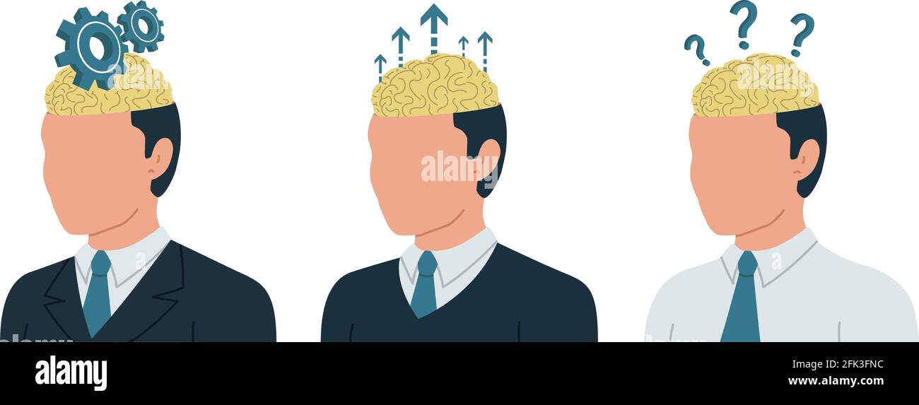 Vector conceptual illustration of brain and business. Business concept ...