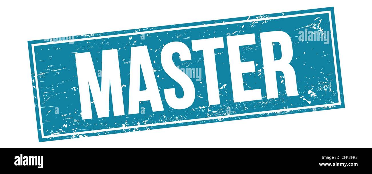 MASTER text on blue grungy rectangle stamp sign Stock Photo - Alamy