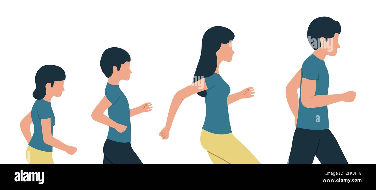 Running family. Vector illustration of a family jogging Stock Vector ...