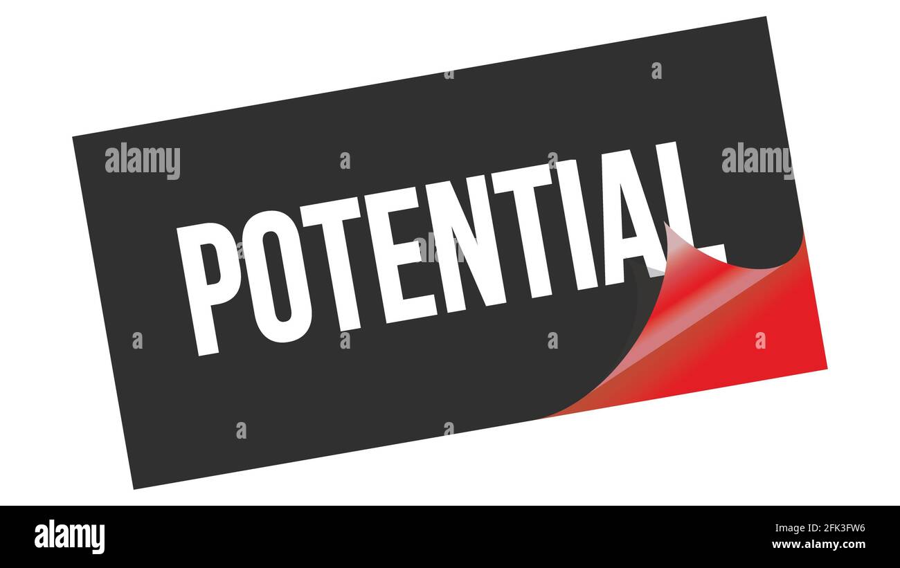 POTENTIAL text written on black red sticker stamp Stock Photo - Alamy