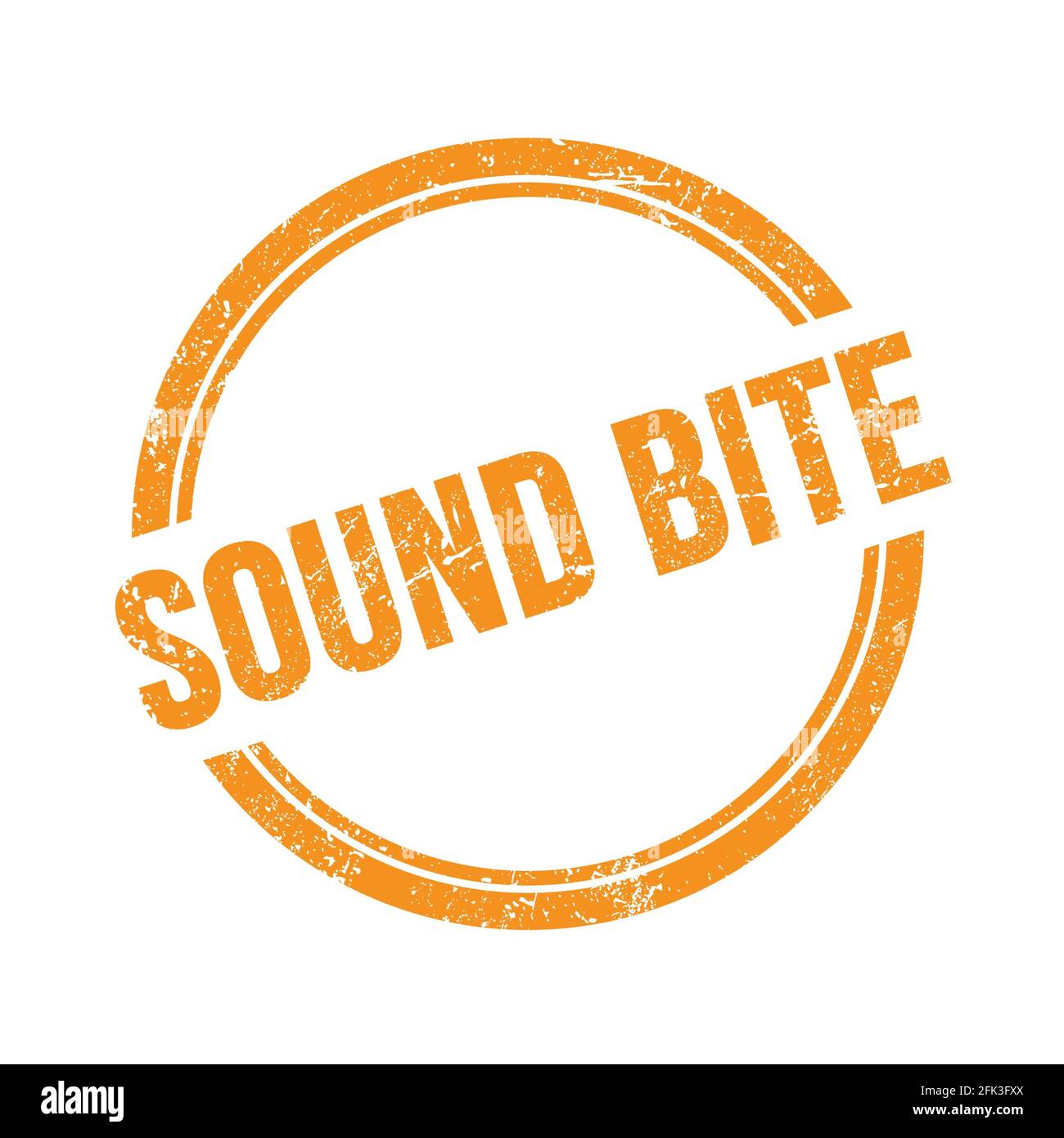 SOUND BITE text written on orange grungy vintage round stamp Stock ...