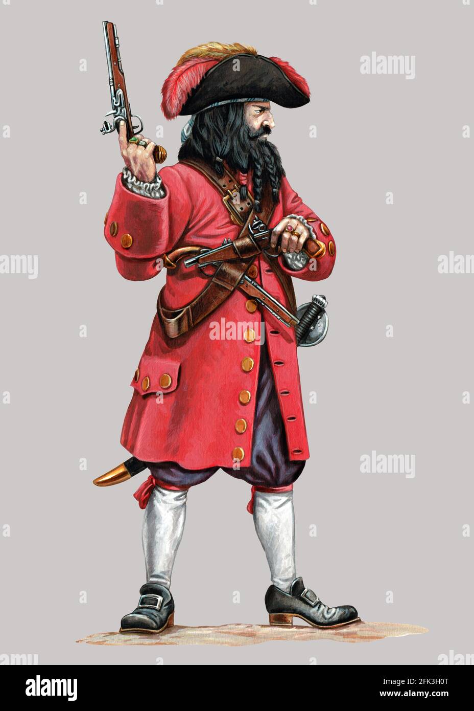 Blackbeard Pirate Illustration High Resolution Stock Photography and ...